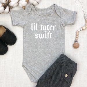 Lil Tater Swift (white Text) One Piece Bodysuit Tswift, Taylor, Baby ...