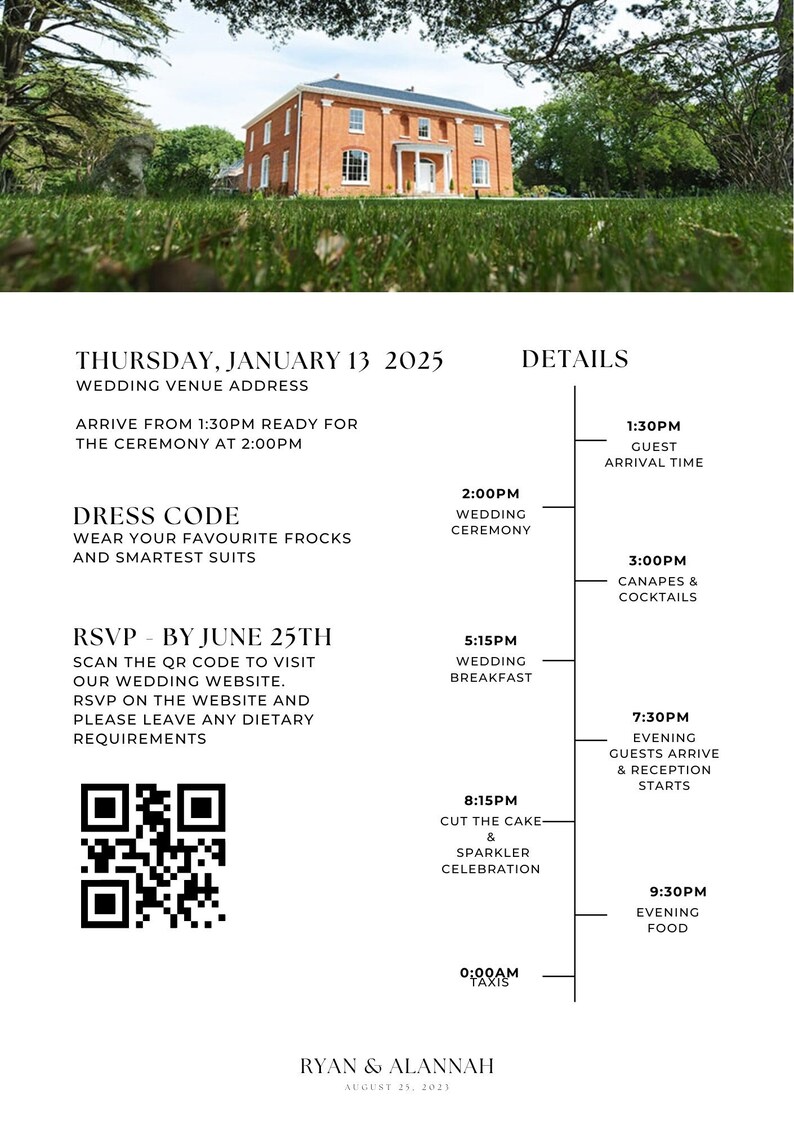 Wedding Invite With QR Code - Etsy