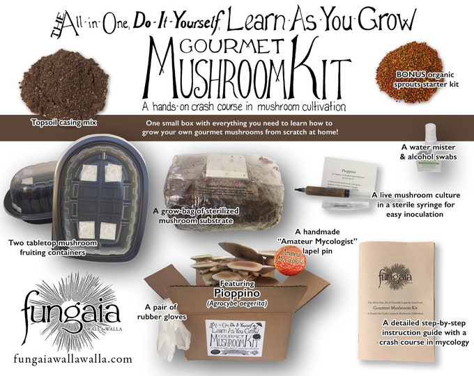 The Learn-as-you-grow Gourmet Mushroom Kit - Etsy