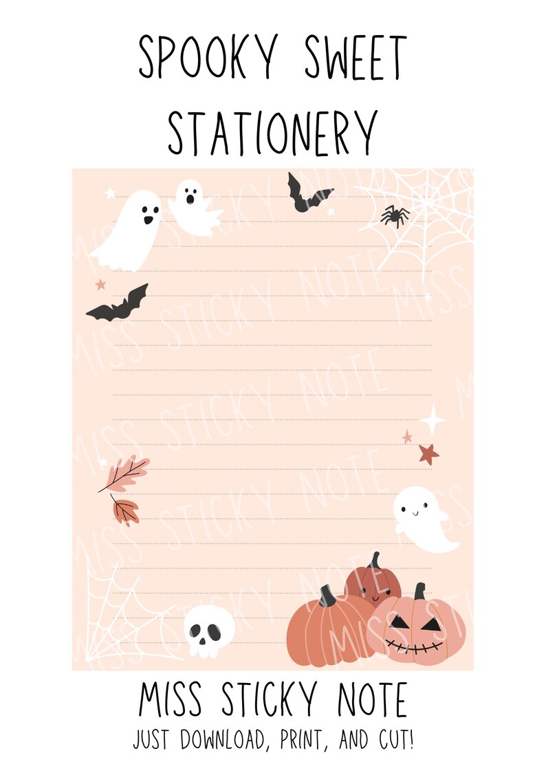 Cute Halloween Writing Paper | Printable Letter Template | Pastel ...