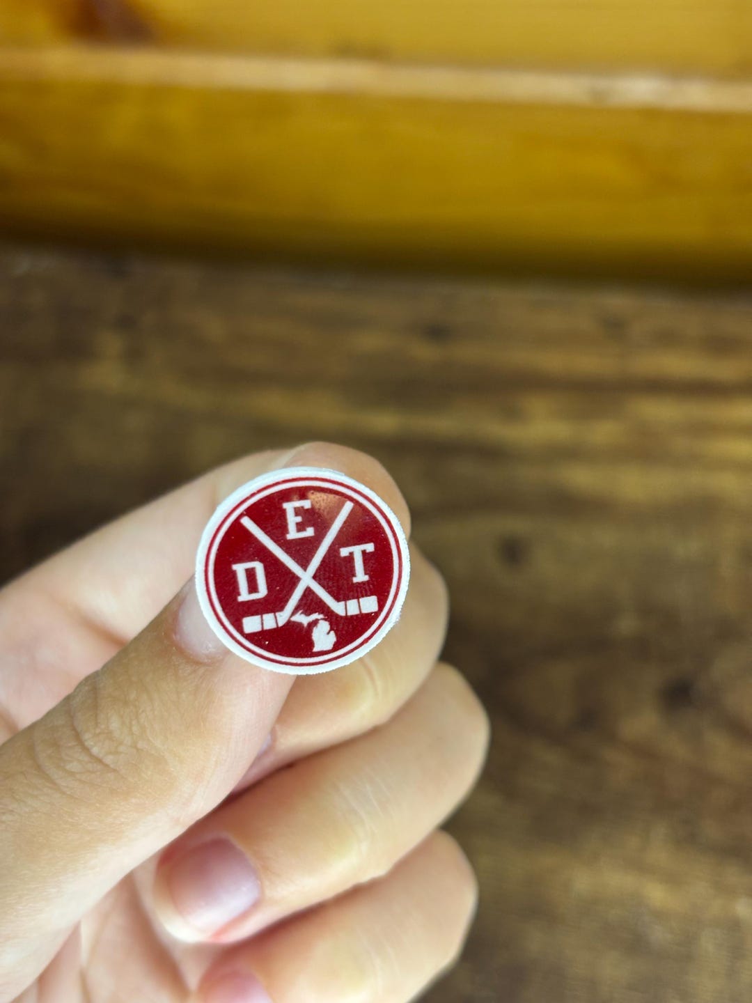 Detroit Hockey Fan Pin | Cross-stick DET Michigan Pin | Handmade in ...