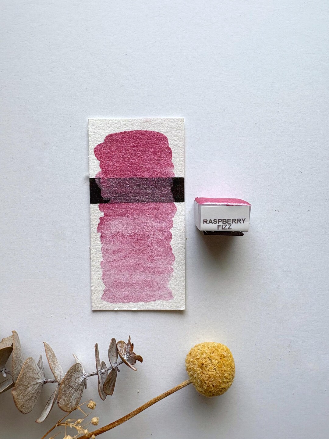 Raspberry Fizz Handmade Watercolor Paint | Shimmer Pink Mica (half Pan ...