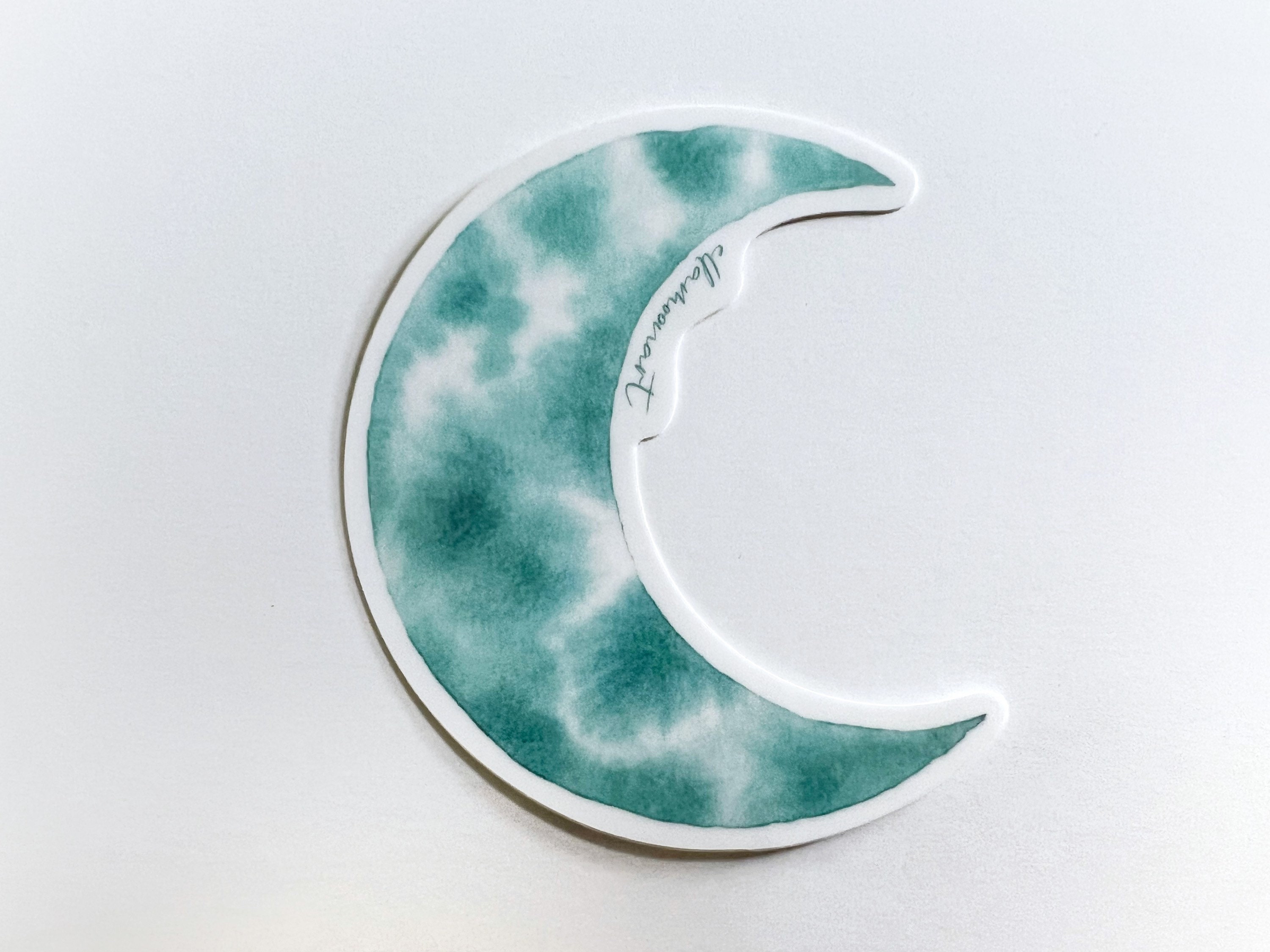 Blue Moon Sticker Watercolor Art Sticker Vinyl Car - Etsy