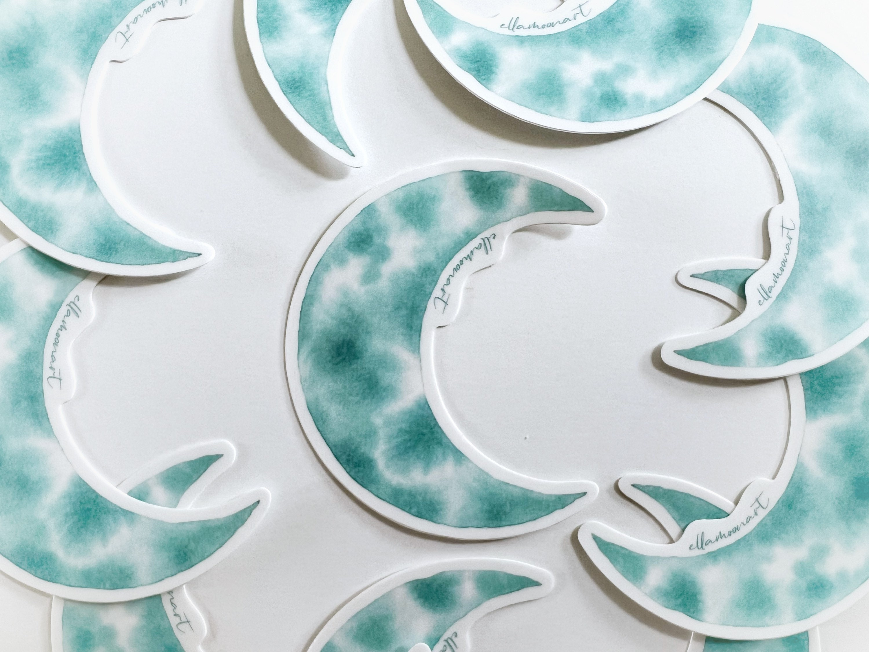 Blue Moon Sticker Watercolor Art Sticker Vinyl Car - Etsy