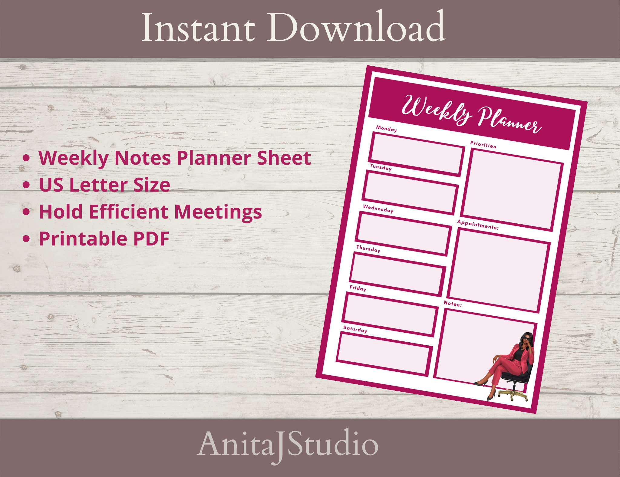 Weekly Planner Sheet - Etsy