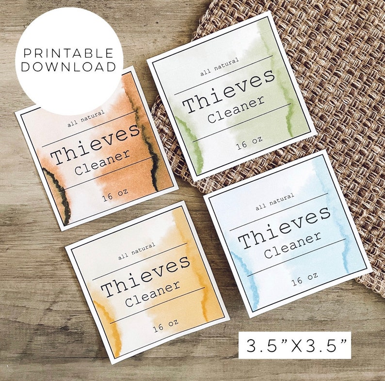 Thieves Cleaner Labels // Colored // PRINTABLE DOWNLOAD - Etsy