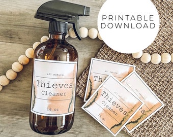 Ready to Download and Print Thieves Cleaner Sample Labels for - Etsy