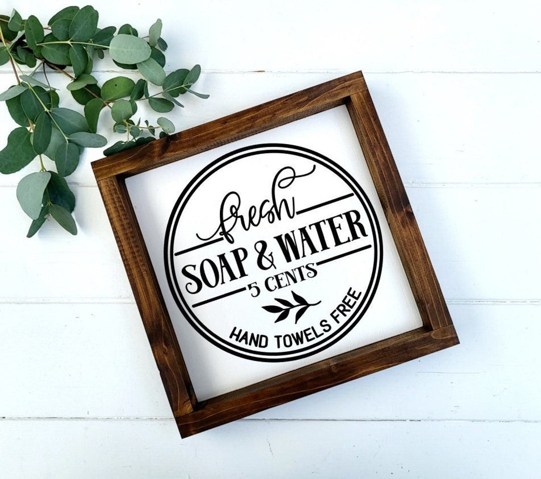Farmhouse Soap & Water Sign Cottage Decor Shabby Bathroom Sign - Etsy
