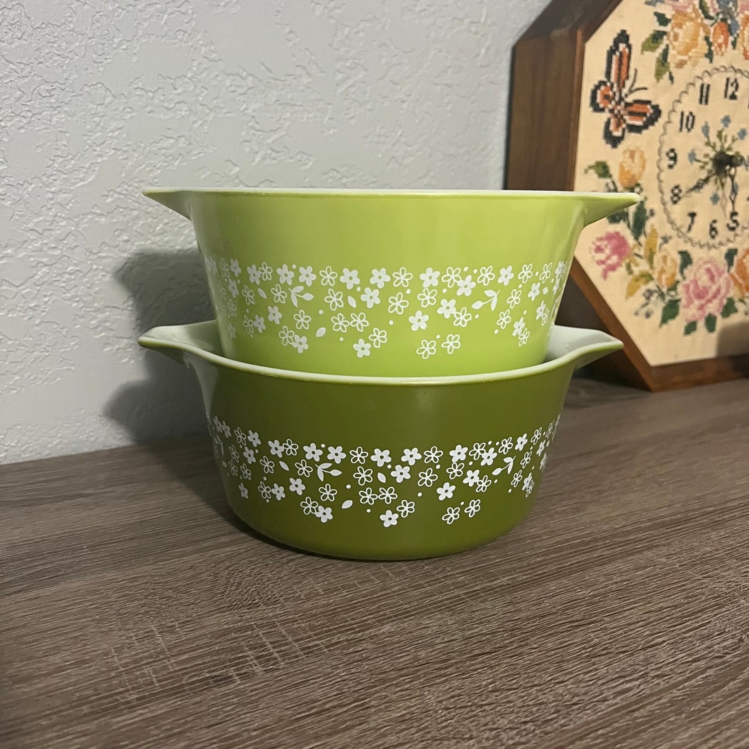 1970s Vintage Pyrex Spring Blossom 2 Casseroles 474-B, Set of 2 - Etsy