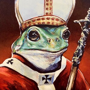 Pope John Frog the First Print Signed & Dated- Classical Catholic 8 X ...