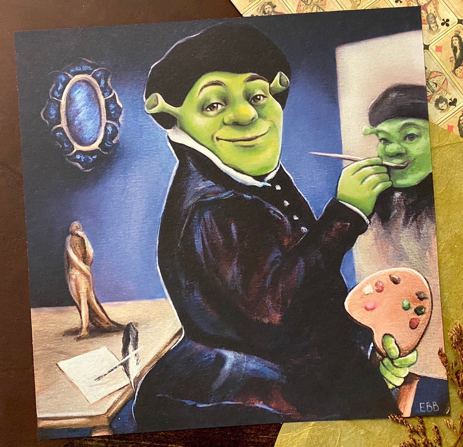 Artist Shrek Print Signed & Dated Renaissance 8 X 8 Print on - Etsy