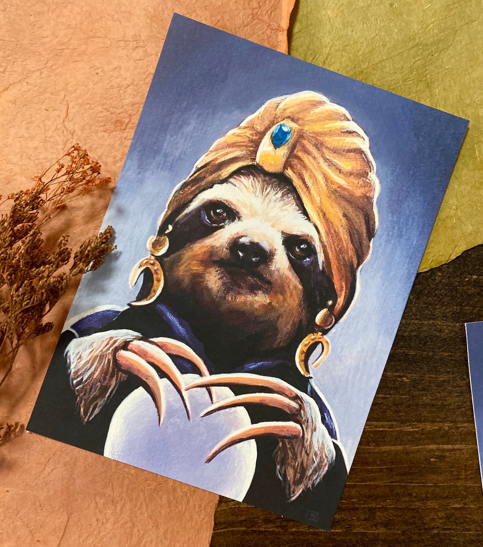 Edna the Fortune Teller Sloth Print Signed 1-20 5x7 Art | Etsy
