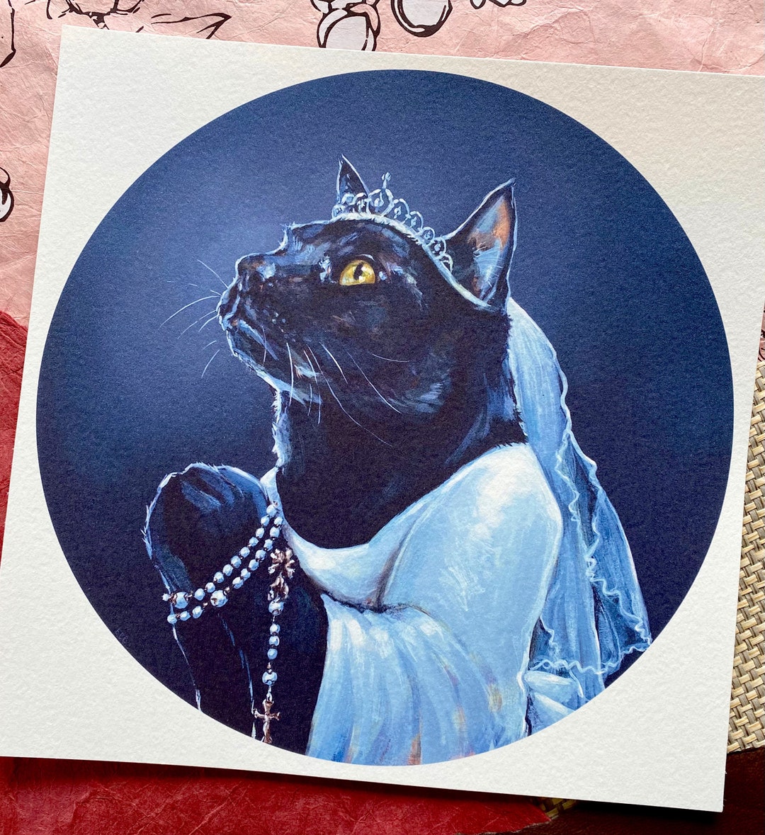 First Commewnion Cat Art Print – Catholic, Vintage Style (8x8) - Etsy