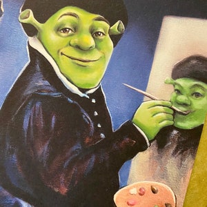 Artist Shrek Renaissance Print – Signed 8x8 Watercolor Paper - Etsy