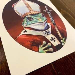Pope John Frog the First Print Signed & Dated- Classical Catholic 8 X ...
