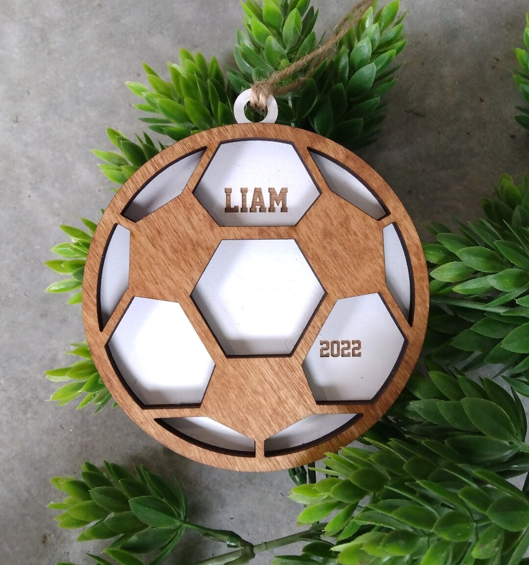 Personalized Soccer Ornament Custom Wood Ornament Custom Engraved ...