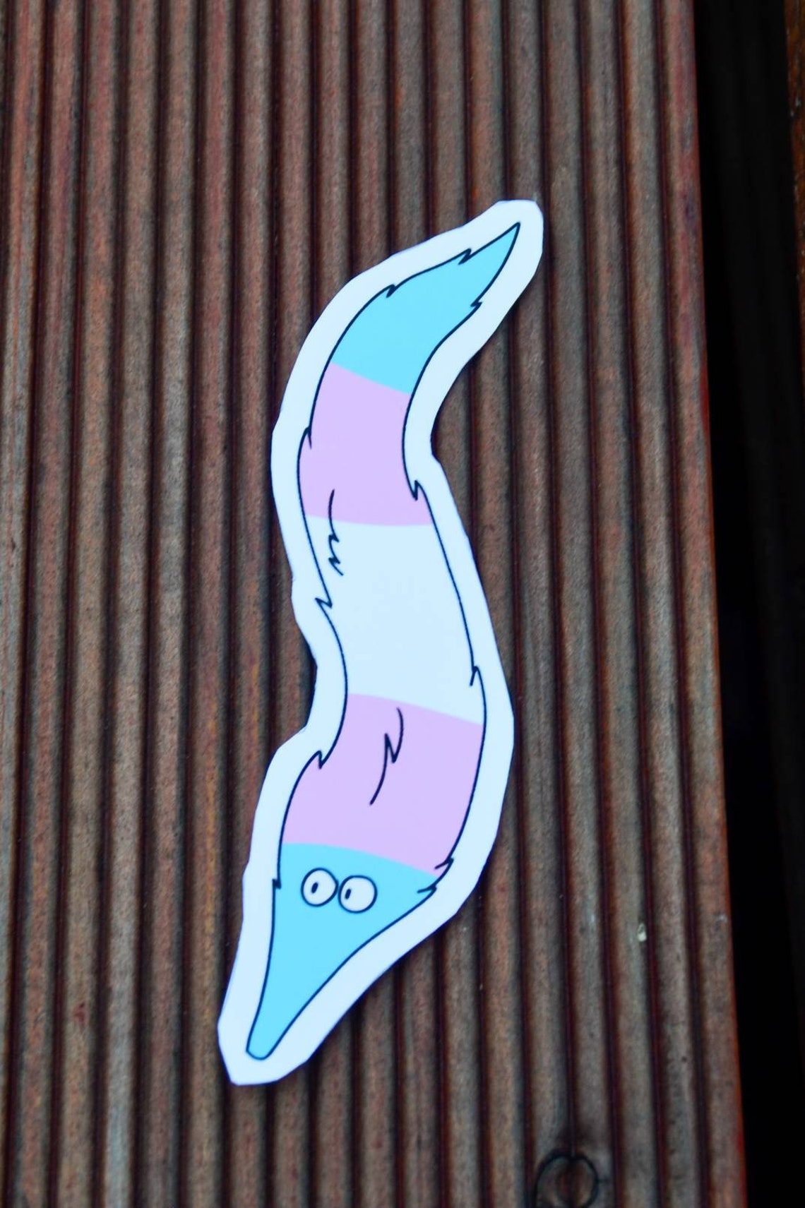 Trans Pride Worm on a String Sticker Matte Holographic - Etsy