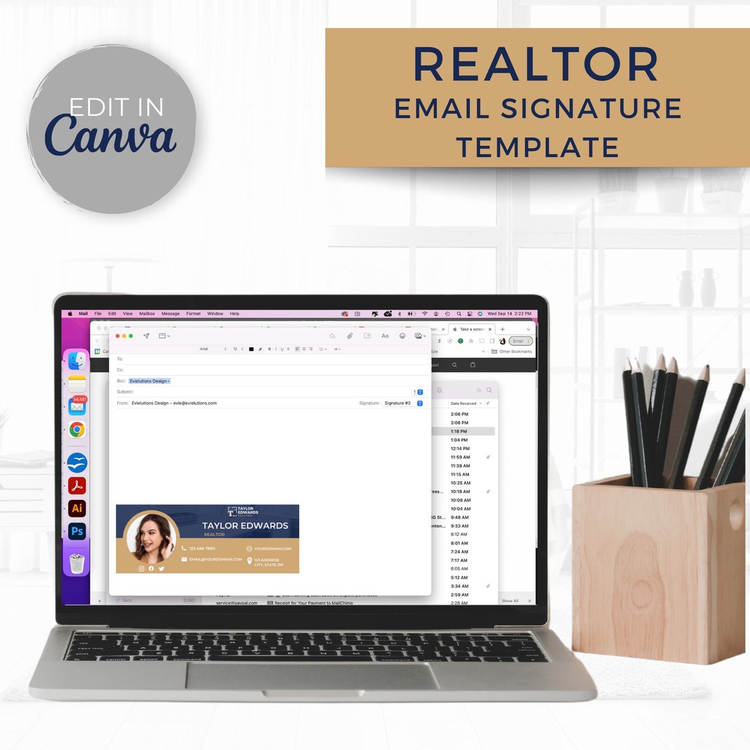 Email Signature Template DIY Email Signature Realtor Branding Canva ...