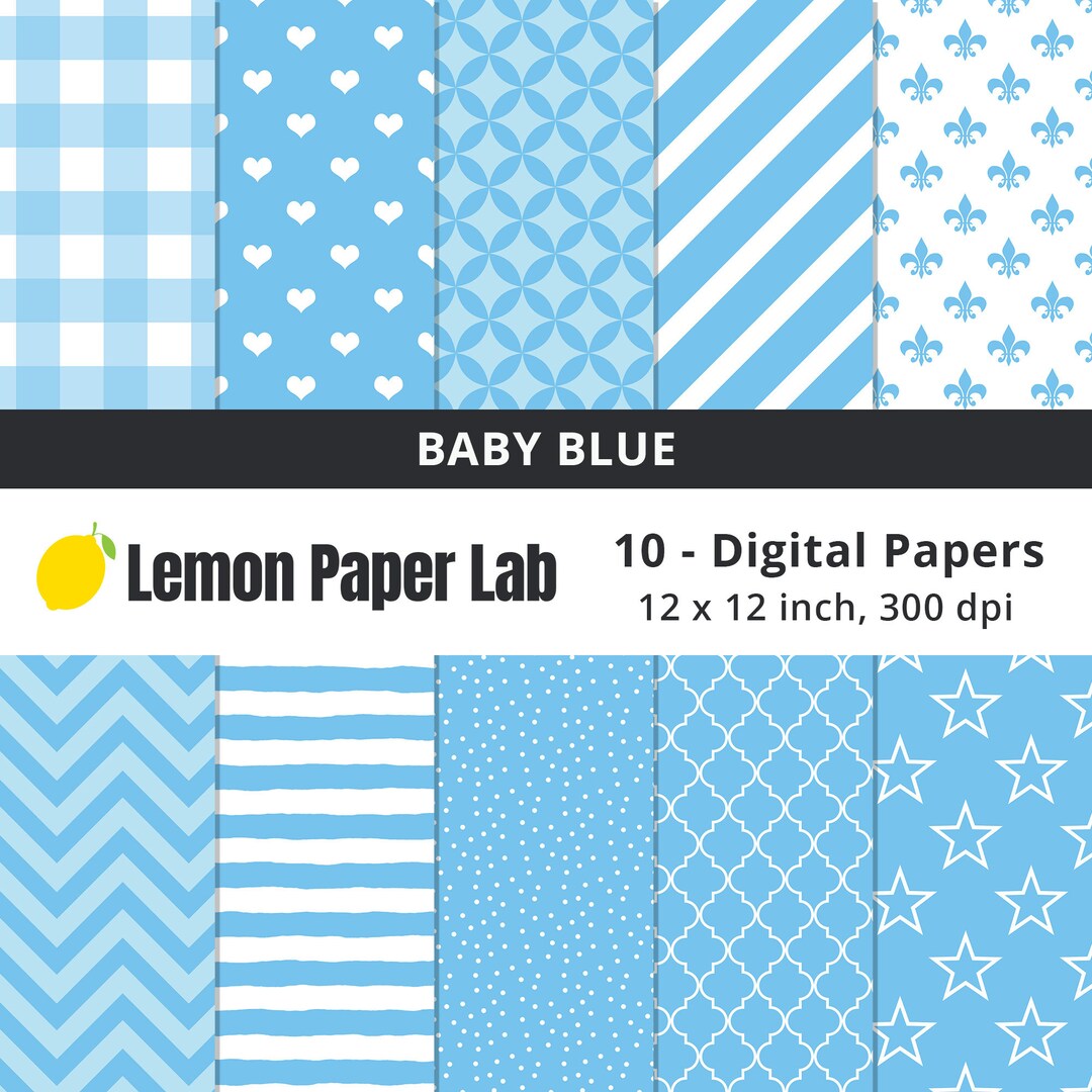 Baby Blue Digital Paper for Scrapbooking With Commercial Use - Etsy