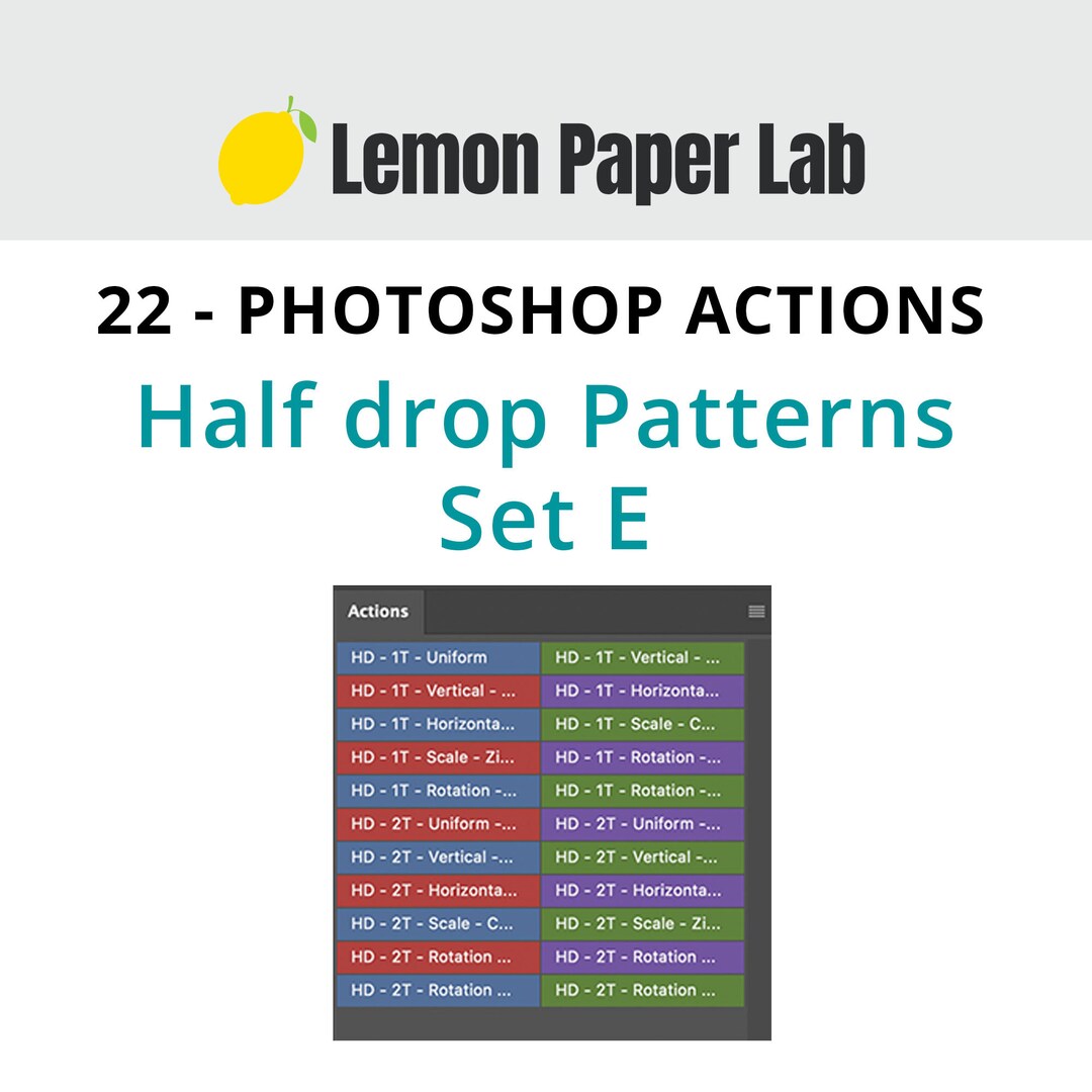 22 - Photoshop Actions for Pattern Design to Make Half Drop Style ...