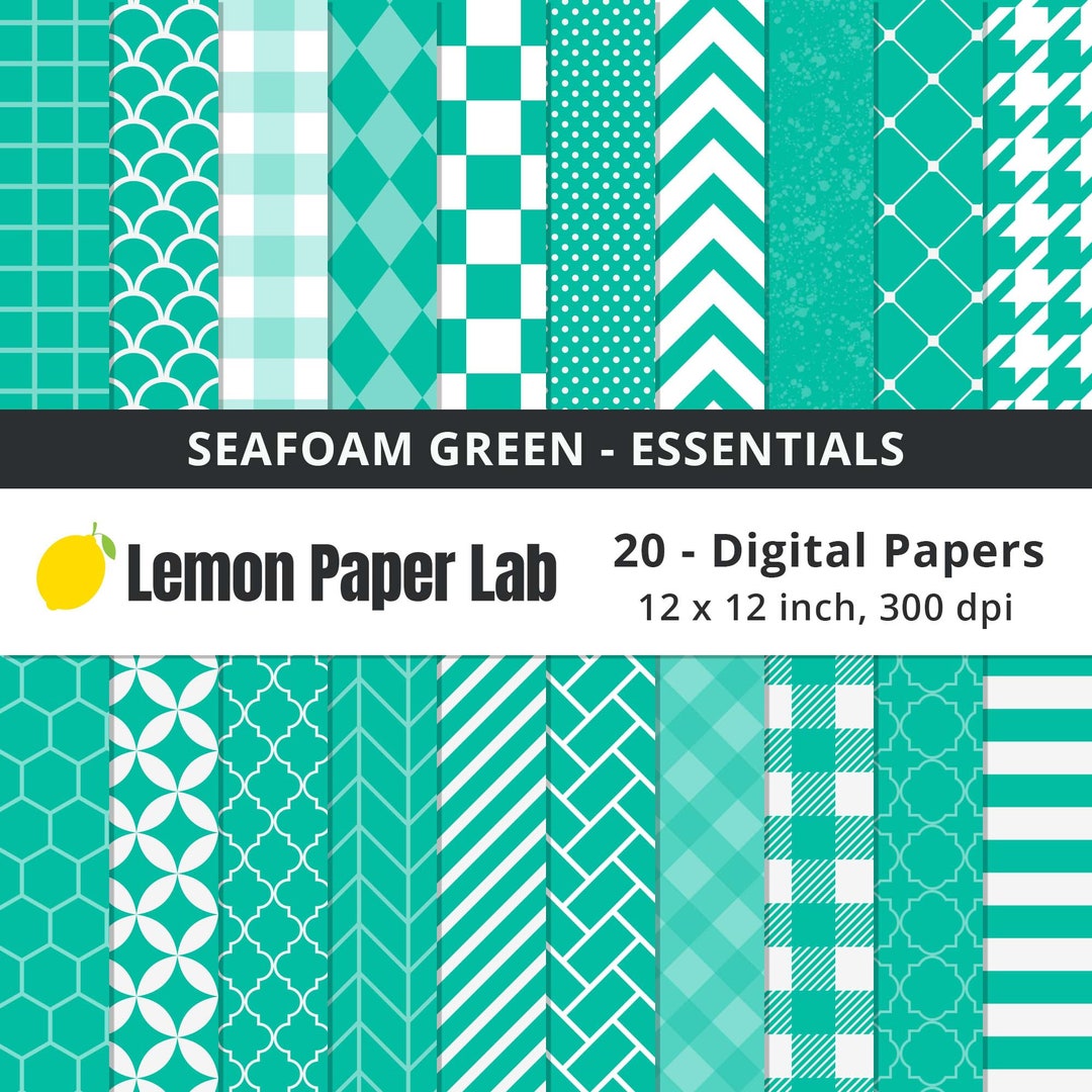 Seafoam Green Digital Paper for Scrapbooking - Etsy
