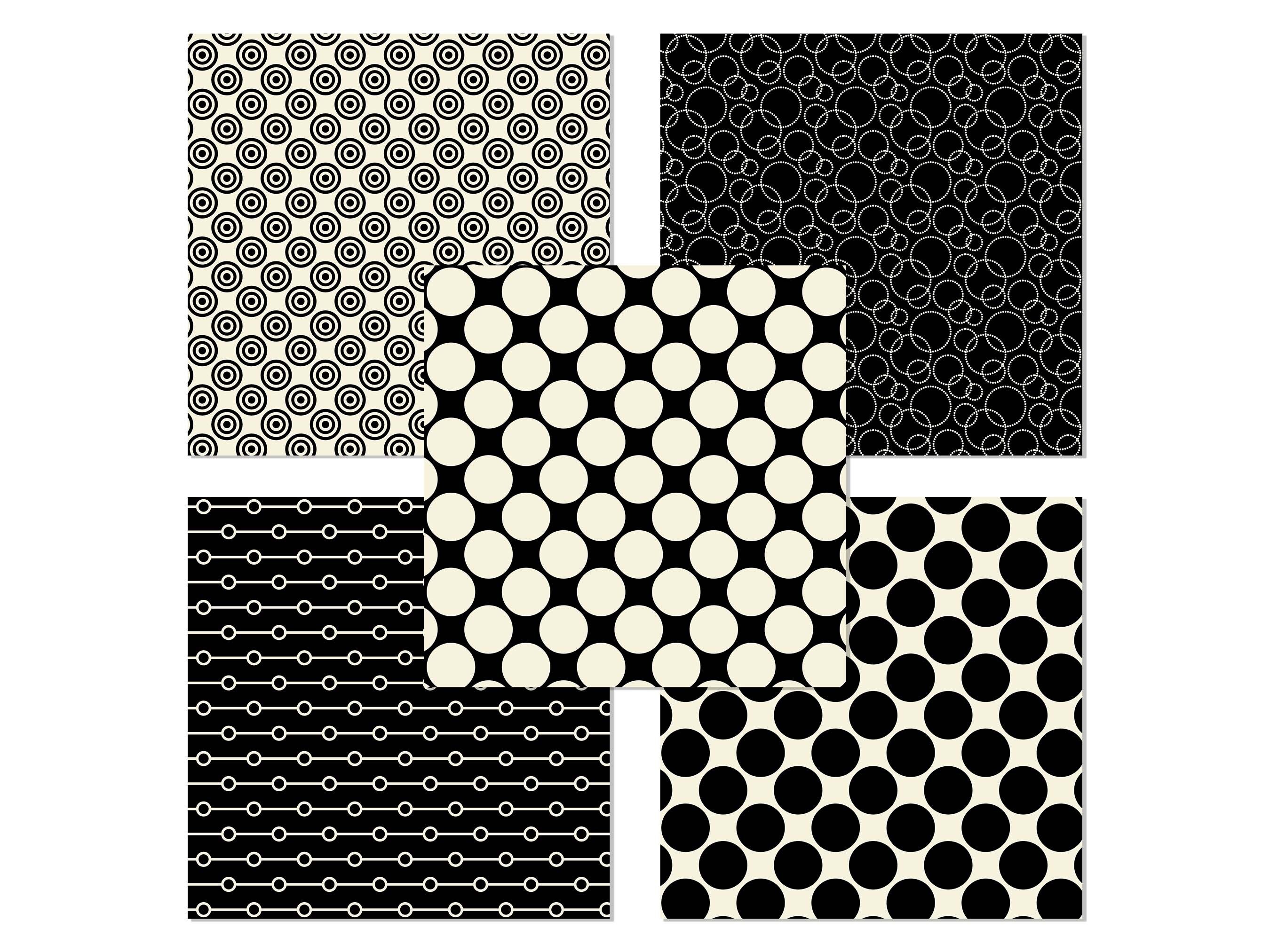 Black Polka Dot Backgrounds, Black & Cream Digital Paper, Black and ...