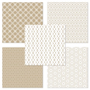 Brown Digital Paper, Khaki Backgrounds, Seamless Geometric Patterns ...