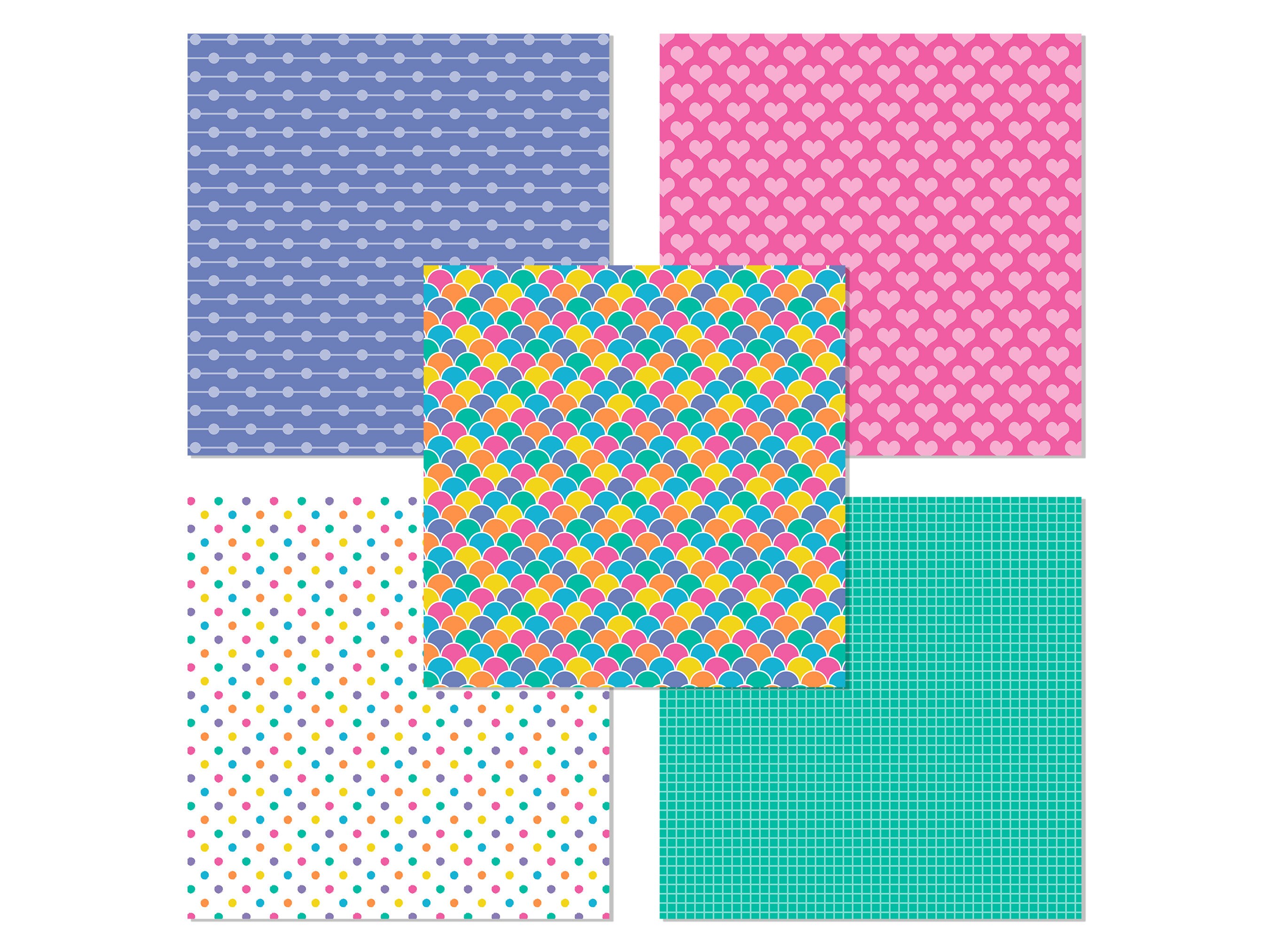 Rainbow Digital Pattern Rainbow Paper Fun Scrapbook Paper - Etsy