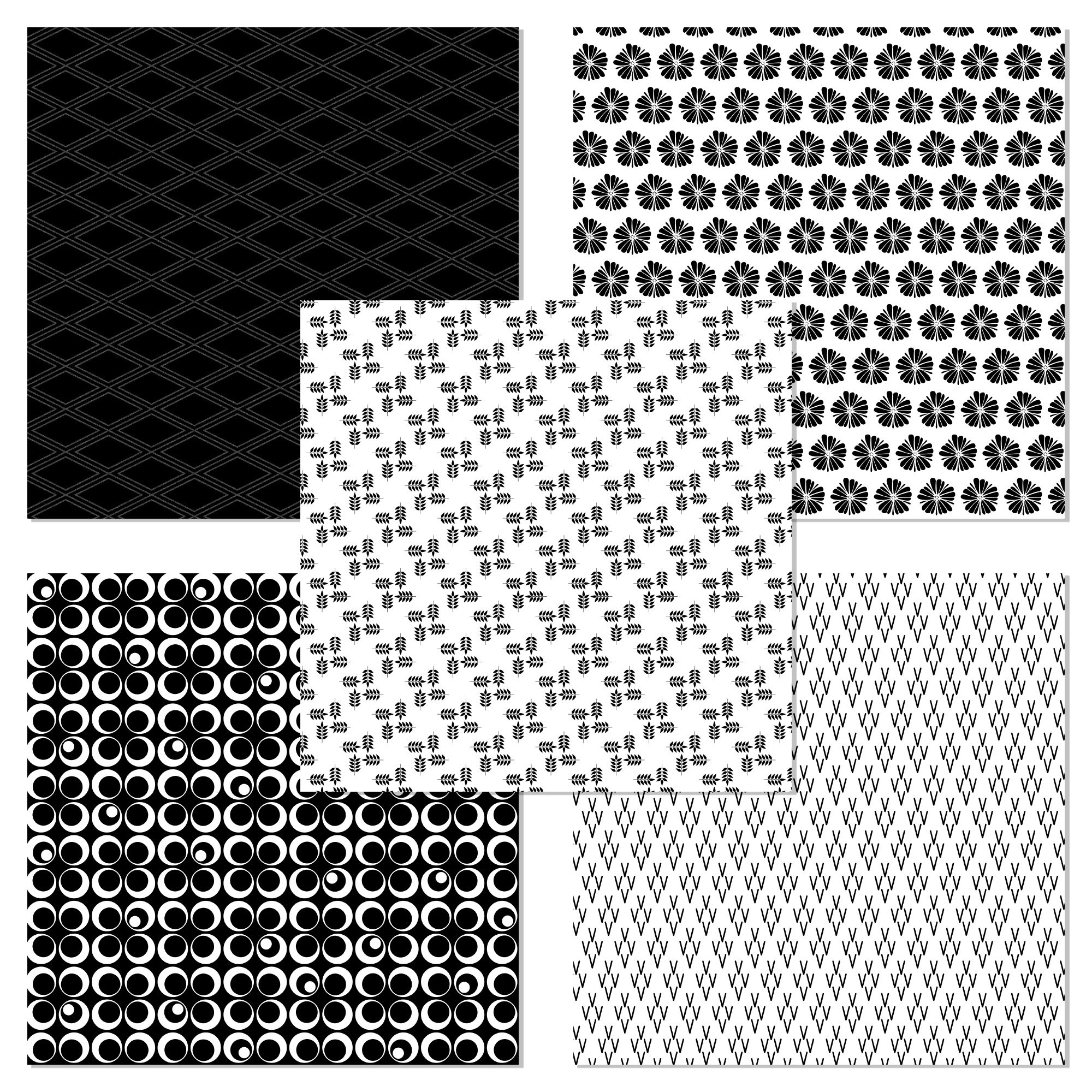 Black & White Digital Paper Digital Backgrounds Modern - Etsy