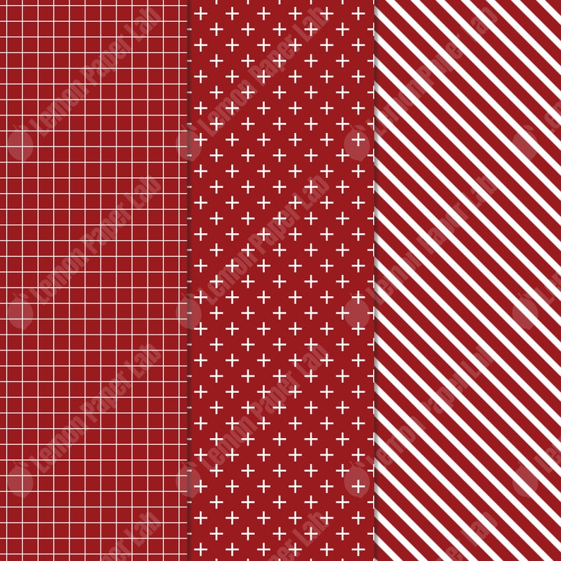 Dark Red Digital Paper Pack for Scrapbooking - Etsy