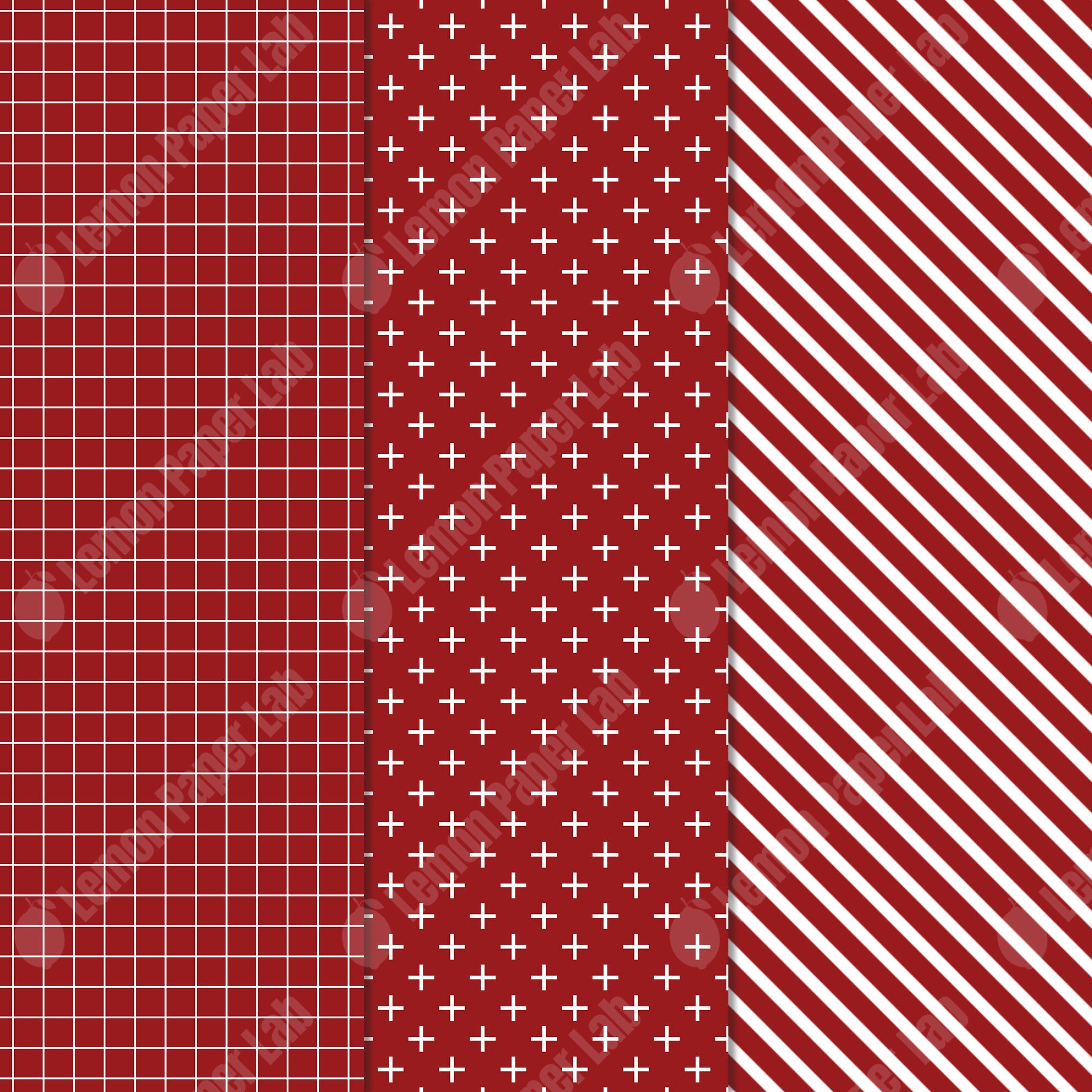 Dark Red Digital Paper Pack for Scrapbooking - Etsy