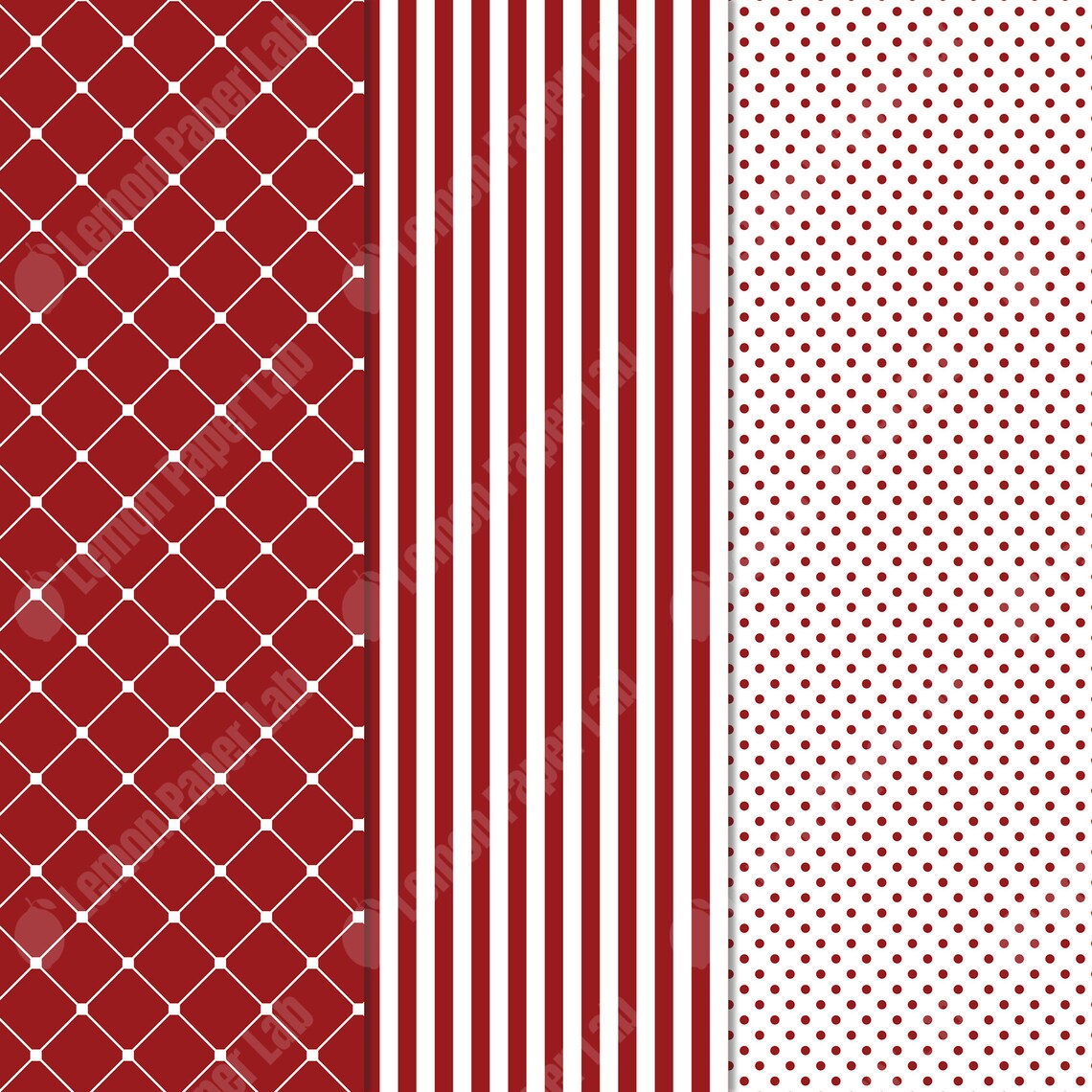 Dark Red Digital Paper Pack for Scrapbooking - Etsy