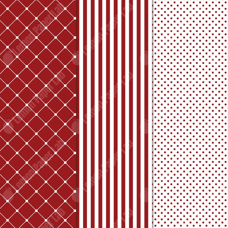 Dark Red Digital Paper Pack for Scrapbooking - Etsy