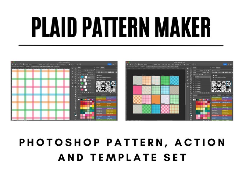 Plaid Pattern Maker Photoshop Patterns, Digital Paper Template and ...