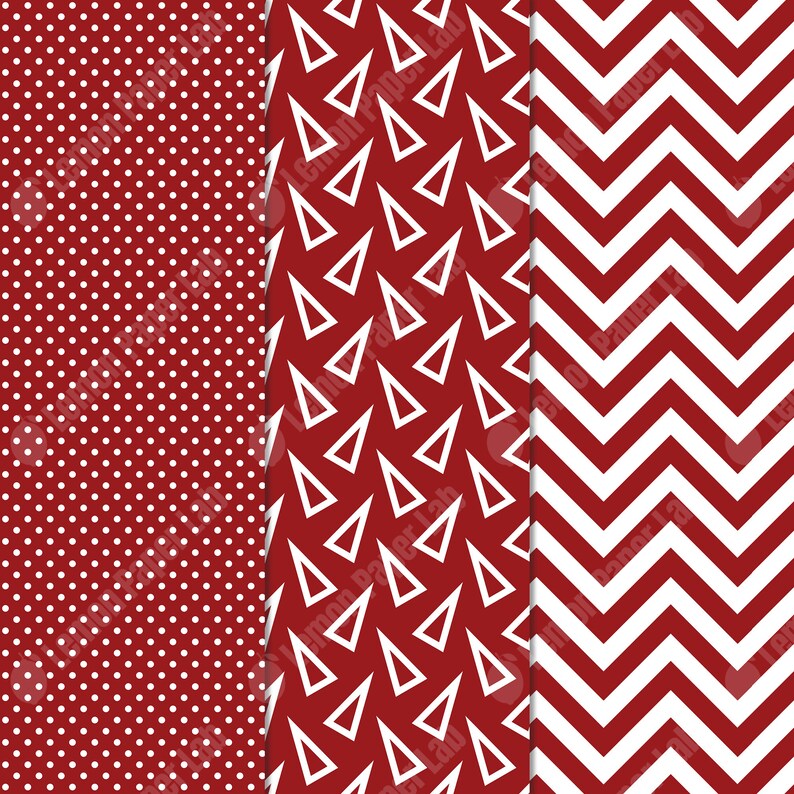 Dark Red Digital Paper Pack for Scrapbooking - Etsy