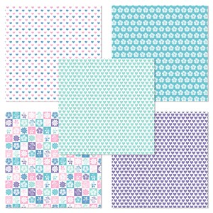 Geometric Pastel Digital Paper, Pink, Light Pink, Purple, Teal, Mint ...