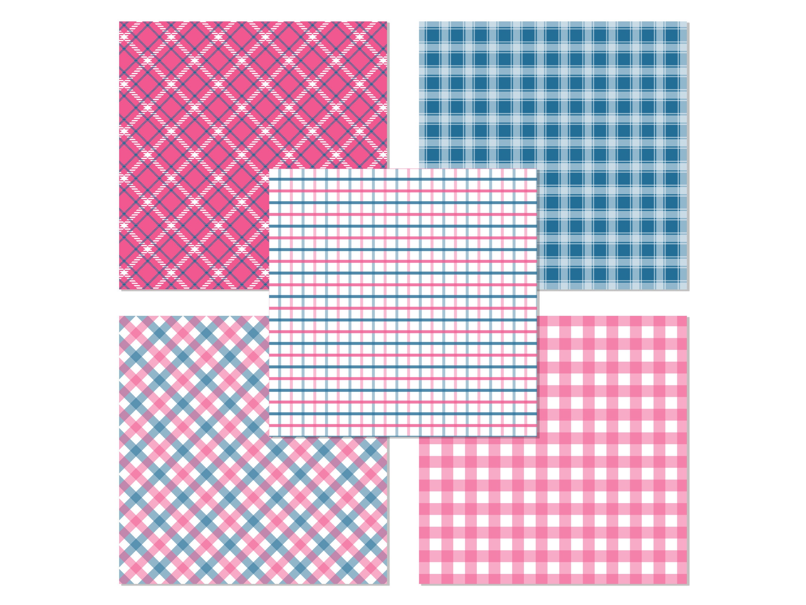 Pink and Blue Plaid Patterns, Seamless Plaid Papers, Blue Plaid Pattern ...