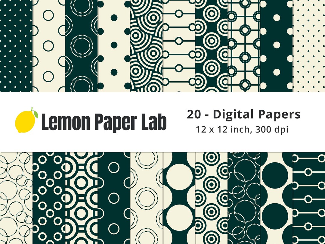 Dark Green Polka Dot Pattern, Green and Cream Background, Cream Pattern ...