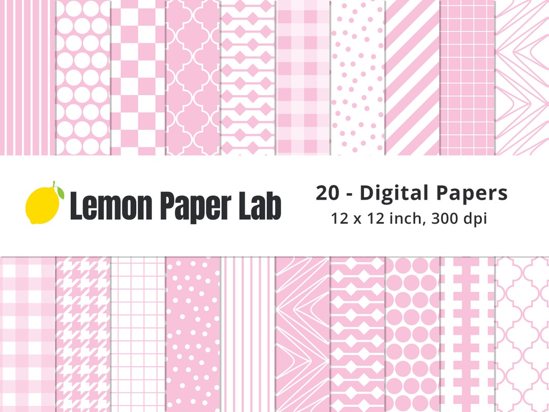 Pink Digital Paper Pack, Light Pink Patterns, Pink Digital Background ...