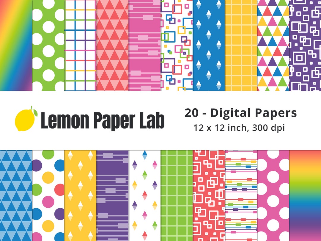 Rainbow Gradients, Rainbow Polka Dot, Rainbow Digital Paper, Rainbow ...