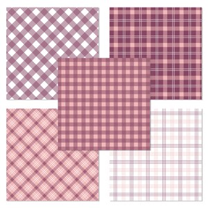 Plaid Digital Paper, Plum Background, Pink Plaid Paper, Printable ...