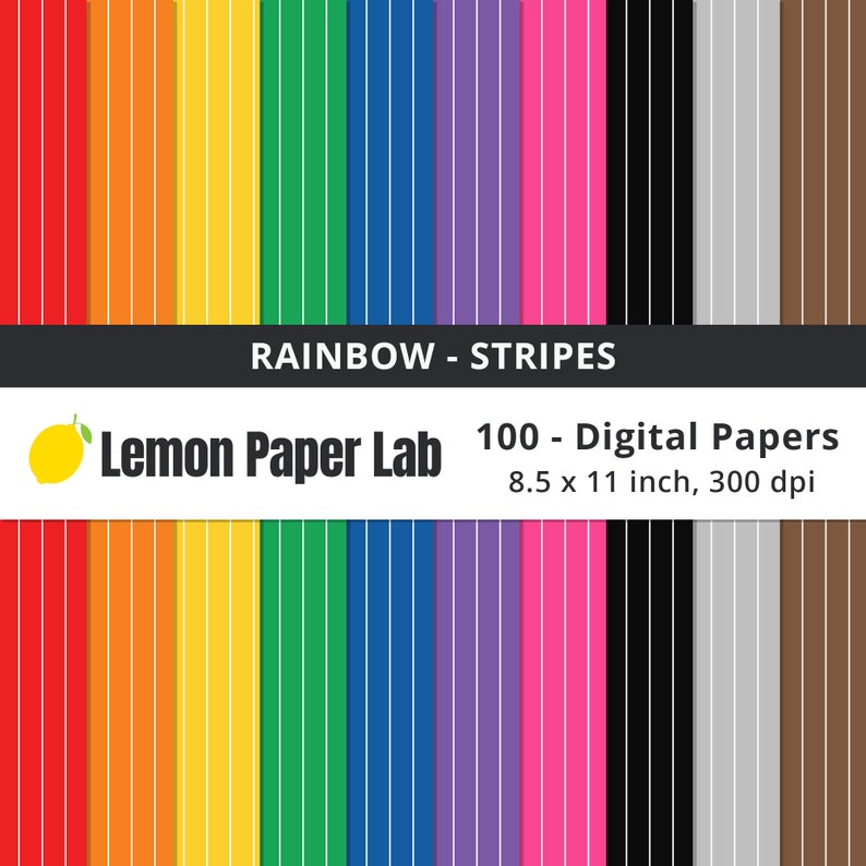 Horizontal, Vertical and Diagonal Stripes Digital Paper Pack - Etsy
