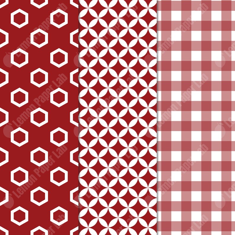 Dark Red Digital Paper Pack for Scrapbooking - Etsy