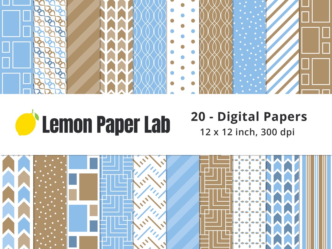 Brown & Blue Digital Patterns, Seamless Backgrounds, Blue Pattern ...