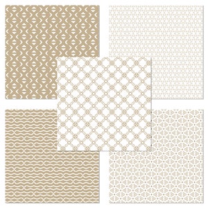 Brown Digital Paper, Khaki Backgrounds, Seamless Geometric Patterns ...