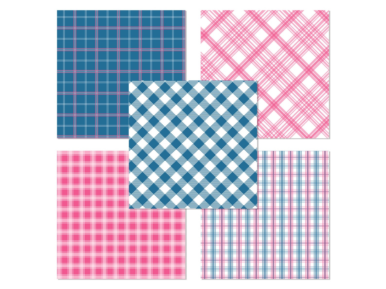 Pink and Blue Plaid Patterns, Seamless Plaid Papers, Blue Plaid Pattern ...