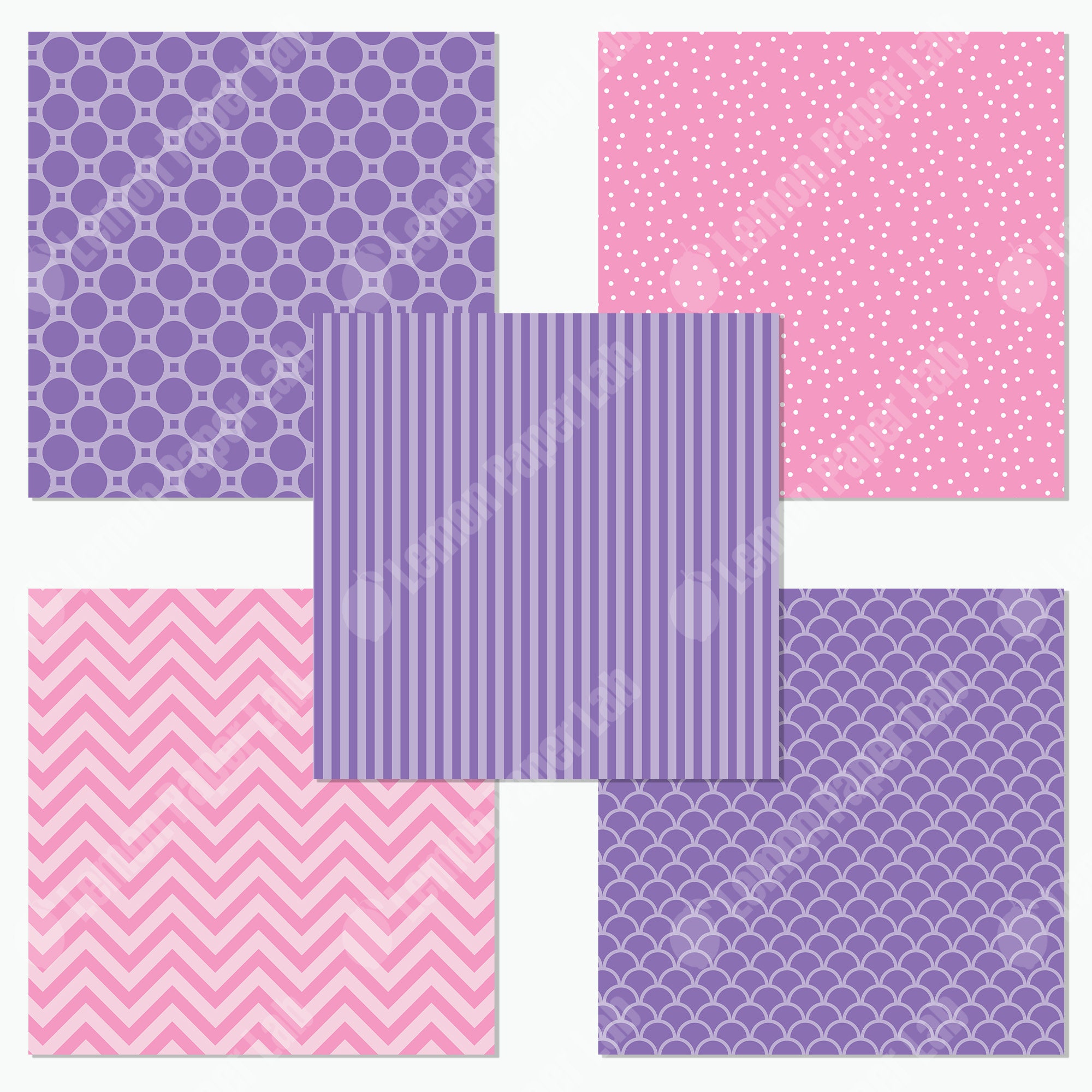 Pink and Purple Digital Paper Pack With Commercial Use - Etsy
