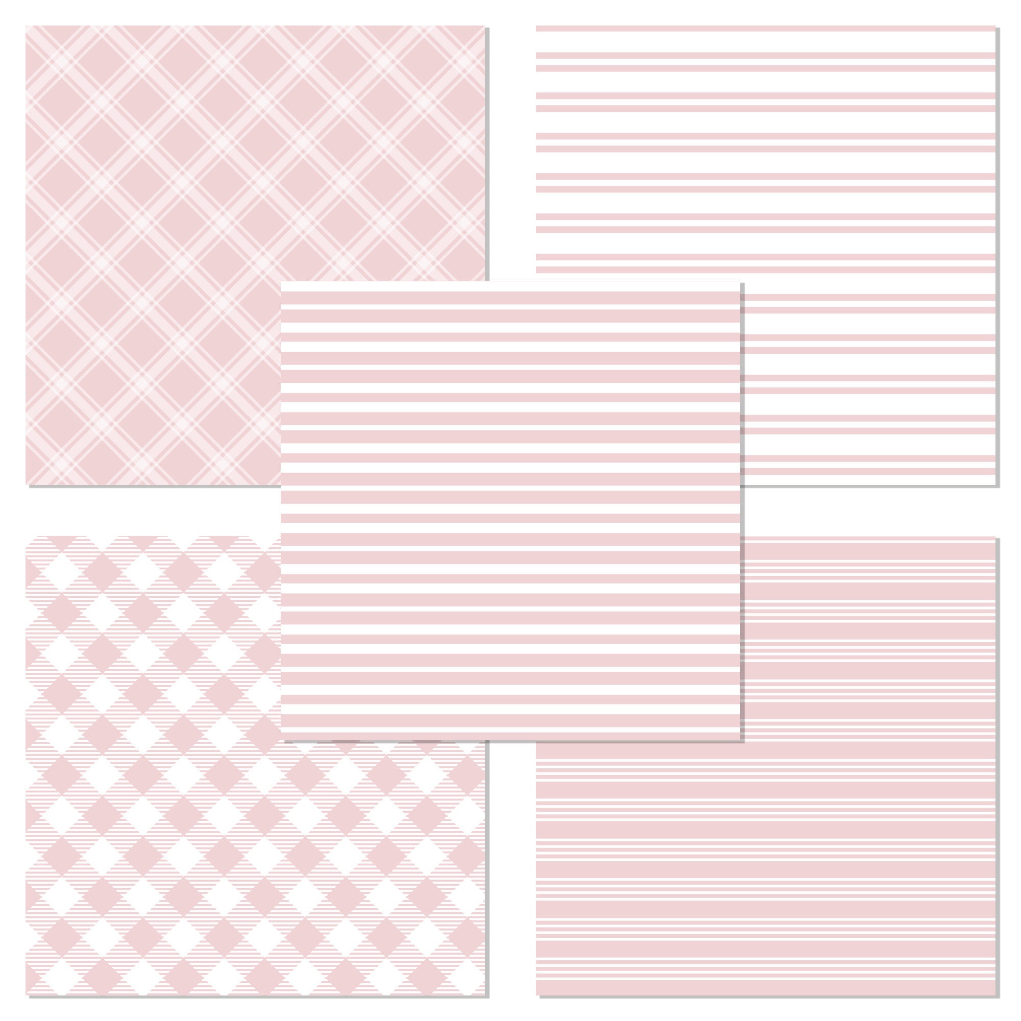 Blush Pink & White Paper to Print Pink Stripe Digital Paper - Etsy