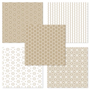 Brown Digital Paper, Khaki Backgrounds, Seamless Geometric Patterns ...