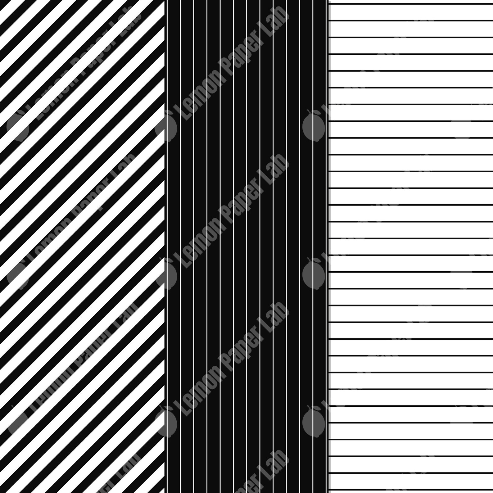 Horizontal, Vertical and Diagonal Stripes Digital Paper Pack - Etsy